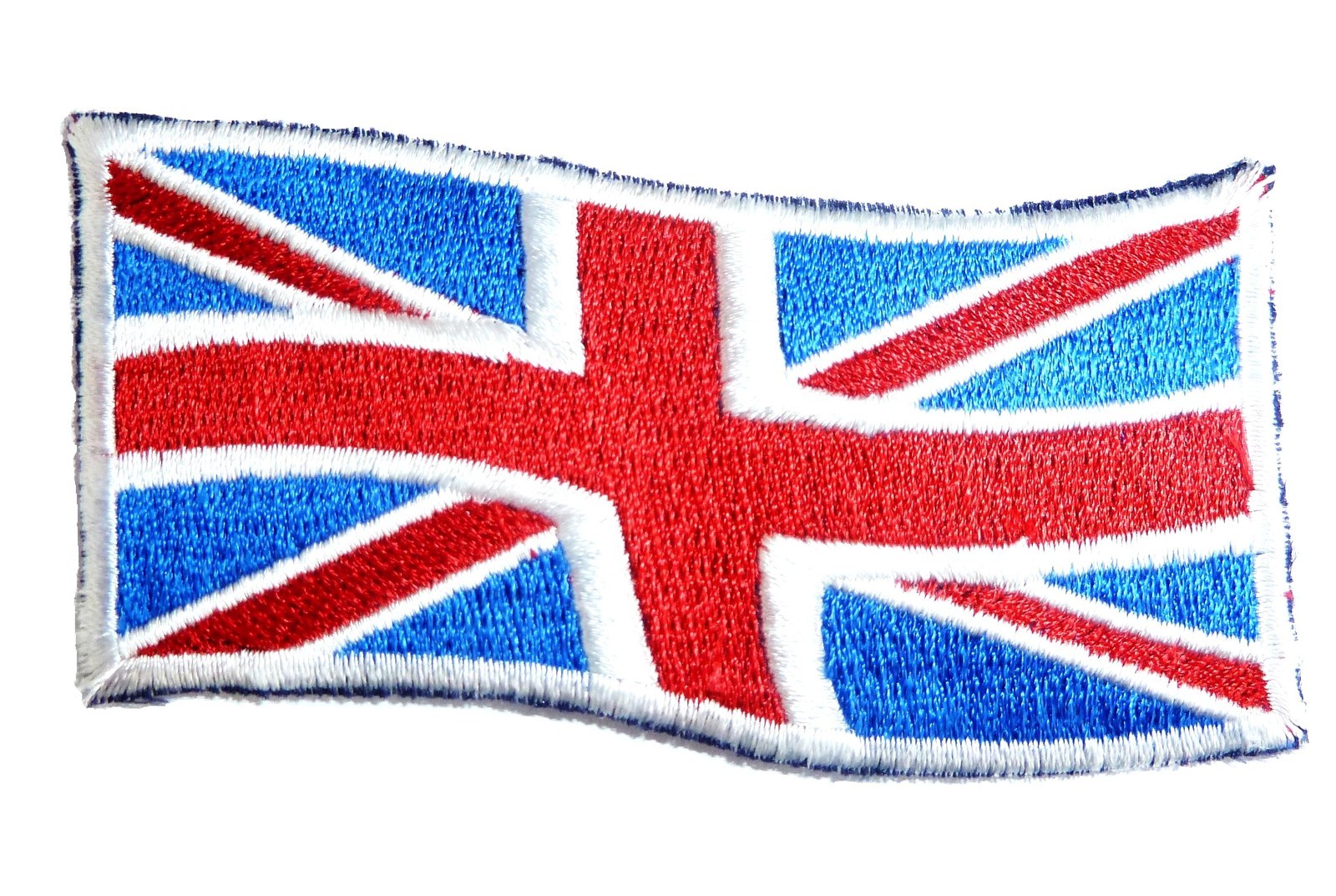 EMBROIDERED BRITISH FLAG PATCH iron on/sew on GB cloth badge Red White ...