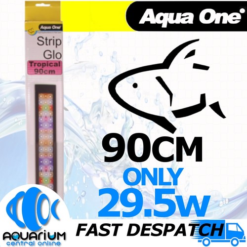 Aqua One StripGlo Tropical LED Reflector Aquarium Fish Tank Light 90cm ...