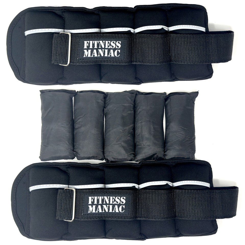 Pro Adjustable Ankle Weights Set for Men & Women - 1 Pair, 10 lbs Total ...