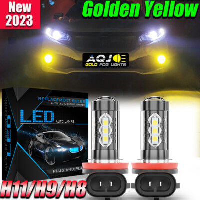 H11 H8 LED Bulbs 4500K Golden Yellow Super Bright Fog Light DRL Light ...