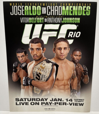 UFC RIO EVENT 8.5X11 INCH POSTER * ALDO vs. MENDES * MMA BJJ Wrestling ...