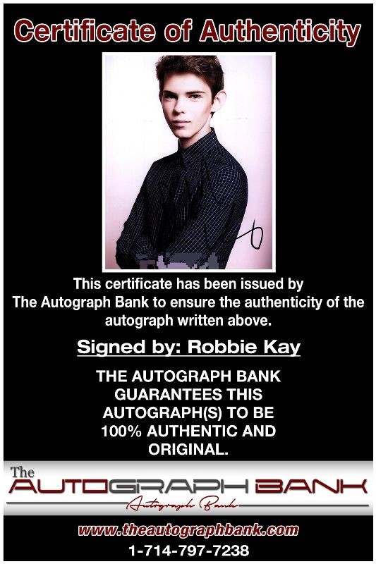 Robbie Kay authentic signed celebrity 8x10 photo W/Cert Autographed ...