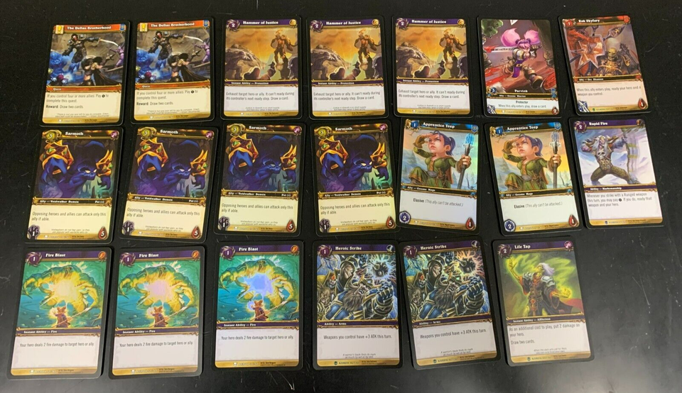 World of Warcraft - 299 RARE Card Set - Legendary, Epic, Rare ...