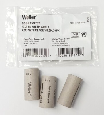 Weller Replacement Air Filters for WR3M & WR3000M Control Units 3pk ...
