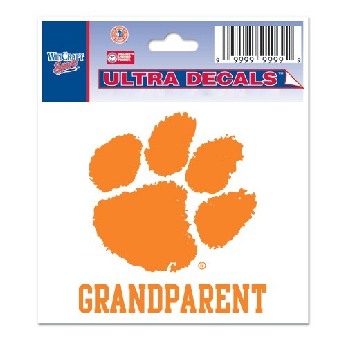 CLEMSON TIGERS GRANDPARENT with PAW Logo Vinyl Decal #1 Car Window ...
