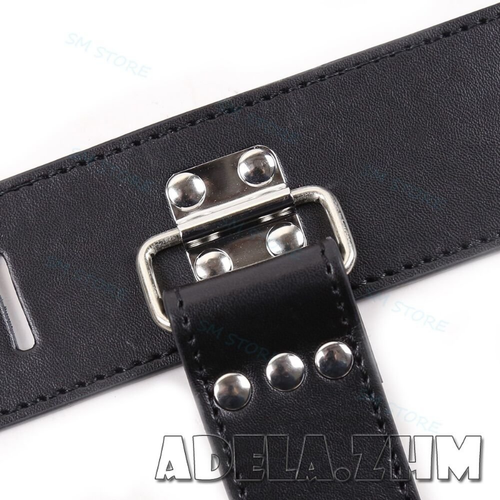 Faux Leather Neck Collar To Handcuffs Arm Binder Lock Restraint Wrist ...