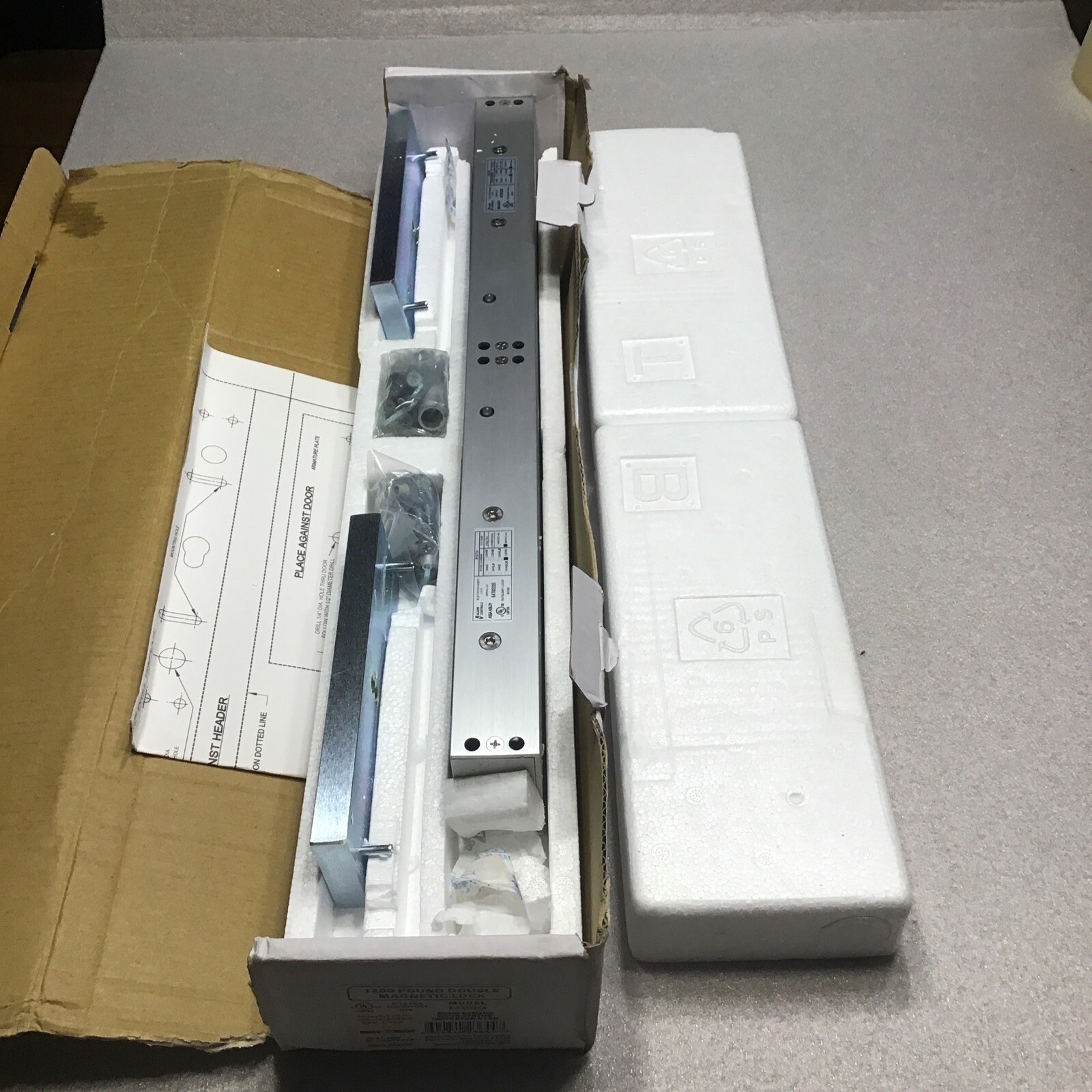 Alarm Controls 1200D Assa Abloy Double Doors Magnetic Lock; 1200 LBS ...