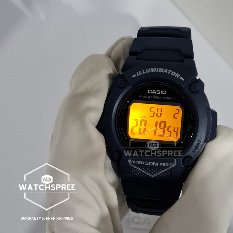 Casio Men's Digital Blue Resin Band Watch W219H-2A | eBay