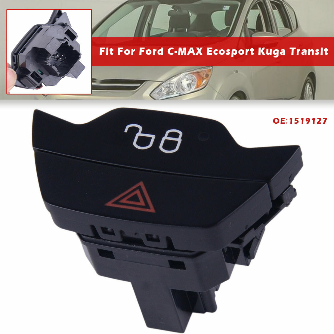 1519127 For Ford C-MAX Ecosport Kuga Hazard Emergency Light Switch ...