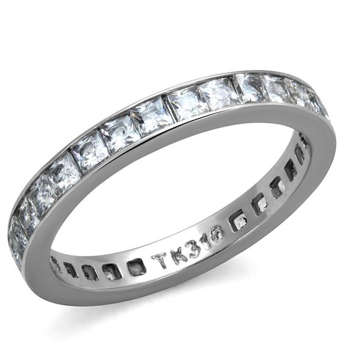 Princess Cut CZ 3mm Wedding Eternity Band Ring | eBay
