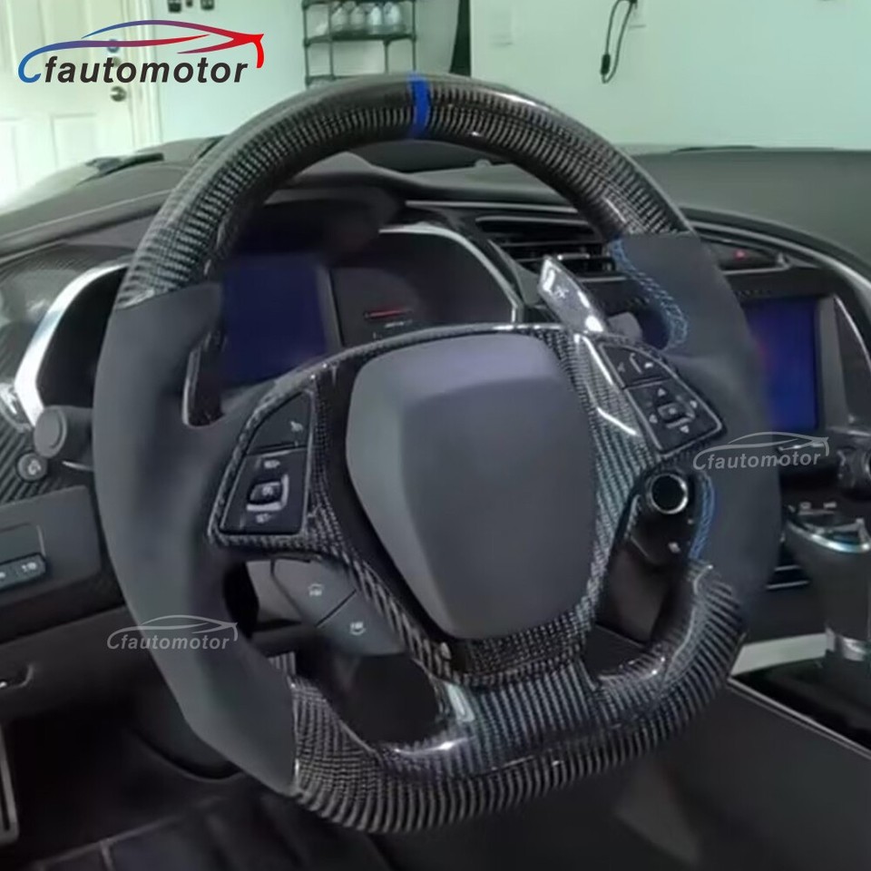 Carbon Fiber Alcantara Custom Steering Wheel For 14+ Chevrolet Corvette ...