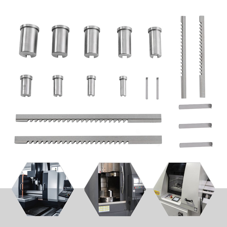 18Pcs Keyway Broach Kit Broaching Cutter Bushing Shim Metalworking Tool ...