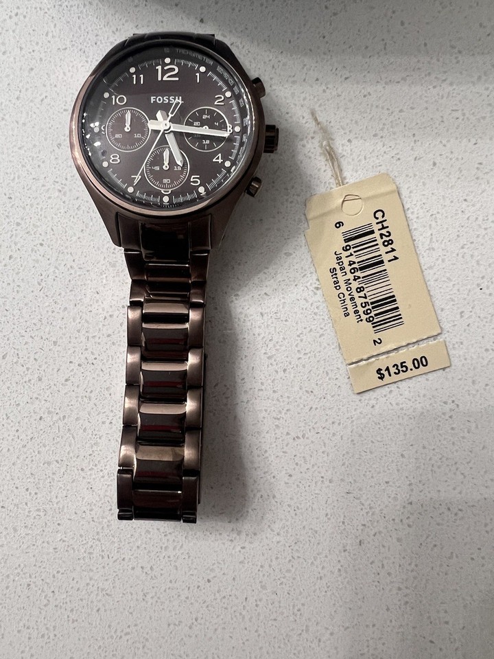 Fossil Flight Chronograph Stainless Steel Womens Watch With Tag And Box ...