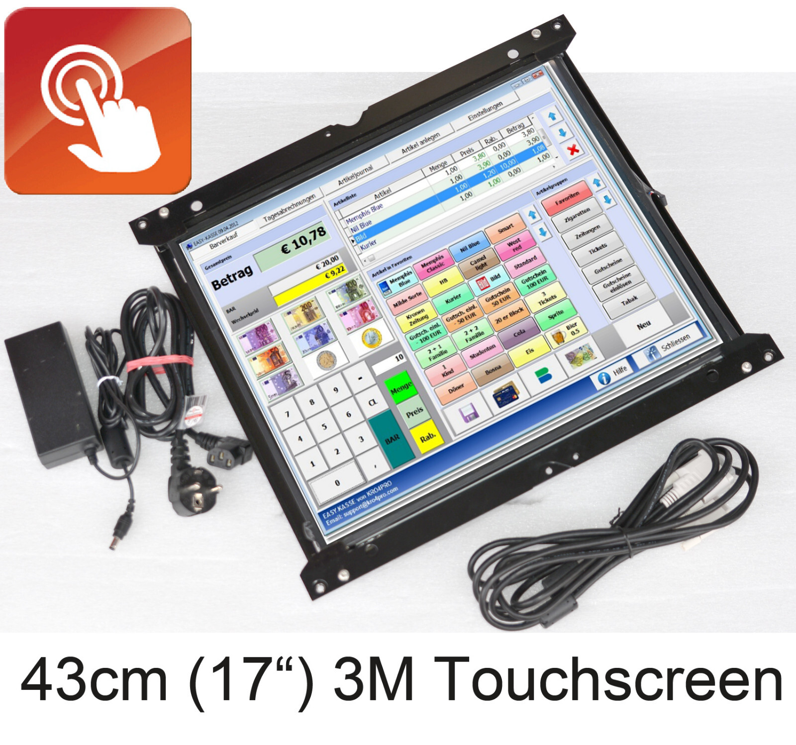 43cm 17" TFT OPENFRAME MONITOR 3M RS-232 SERIAL TOUCHSCREEN SIEMENS ...