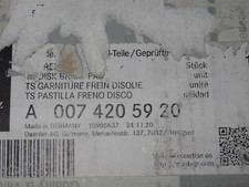 Genuine Brake Pad Set 007 420 59 20 for sale online | eBay