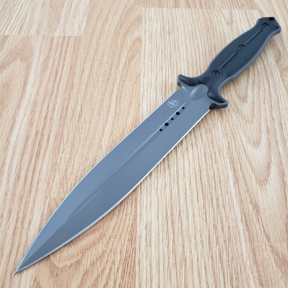 Begg Knives Filoso Fixed Knife 8" 1095HC Steel Dagger Blade Black Nylon ...