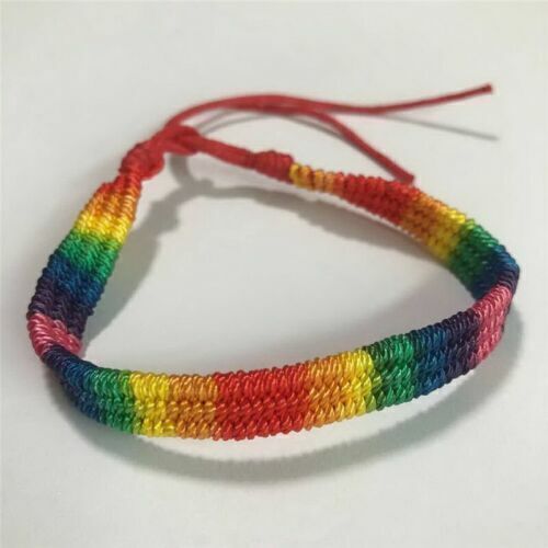 Trans LGBT Bisexual Gay Lesbian Unisex Jewellery Rainbow Bracelet Pride ...