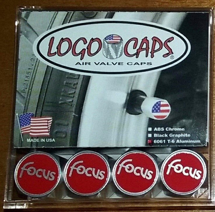 Logo Caps Red FOCUS Logo Tire Air Valve Cover Caps - Brushed Aluminum ...