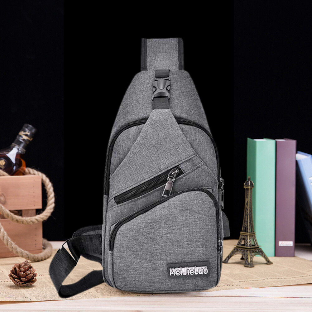 Oxford Cloth Chest Bag Men Zipper Casual Crossbody Phone Belt Pouch ...