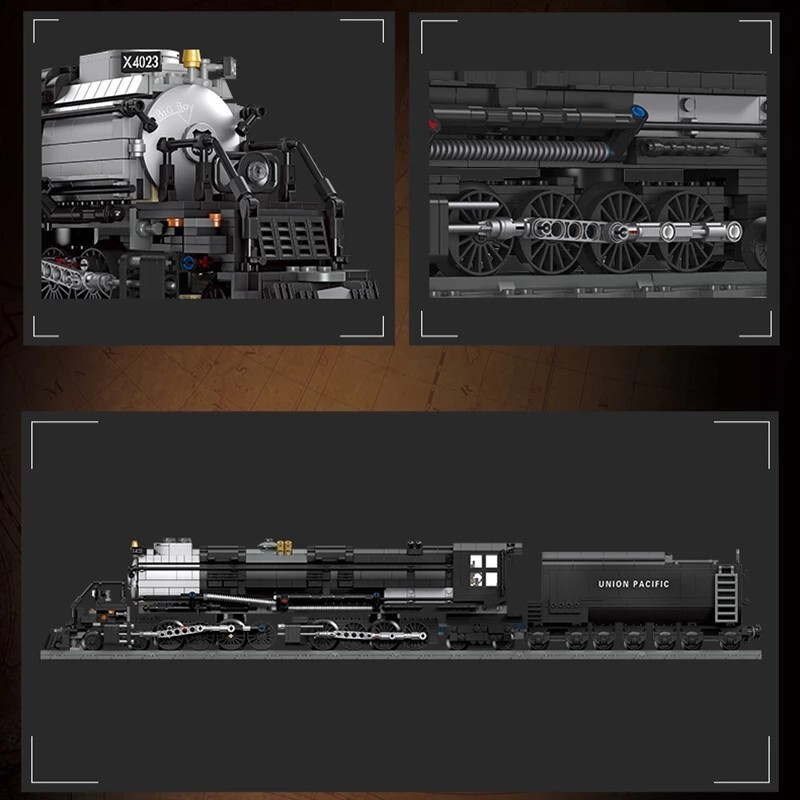 Building Blocks Steam Locomotive Railway Technical Train 1608 pcs 78 cm ...