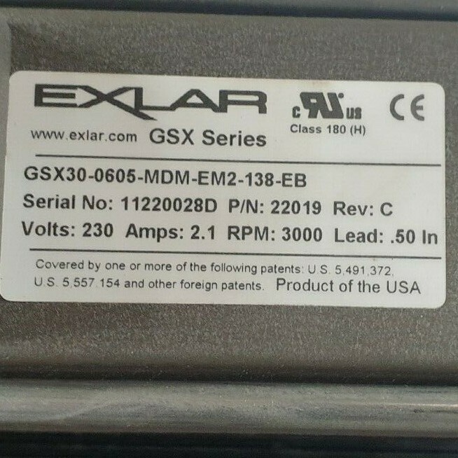EXLAR GSX30-0605-MDM-EM2-138-EB 22019 C MOTOR (R3S6.8) | eBay