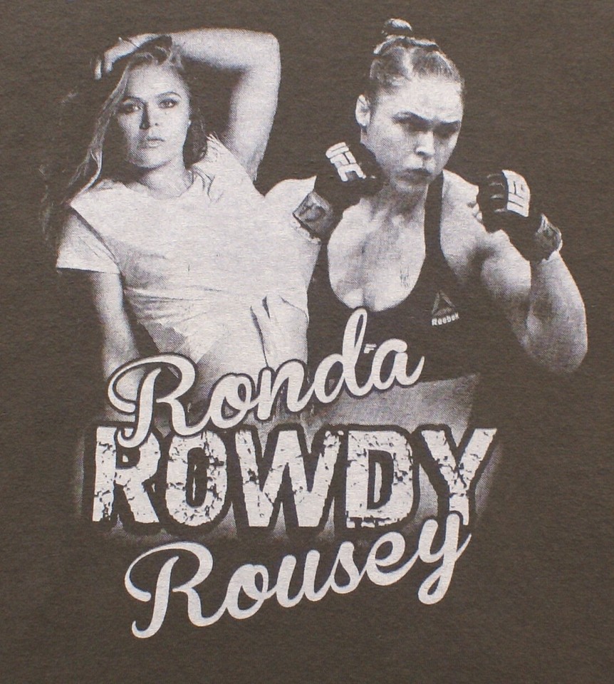 LOT OF 2 Rowdy Ronda Rousey UFC Belt Fighter, men's size small T-shirt ...