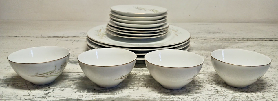 Service for 4 Vintage Golden Harvest Fine China Japan Wheat Pattern 16 ...