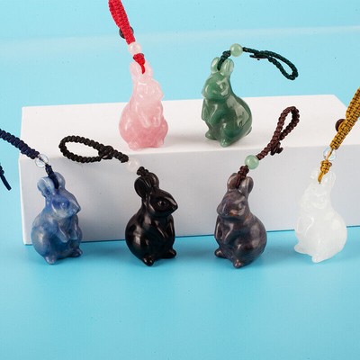 Jade Rabbit Keychain Gifts for Men Natural Green Strap Phone Charm ...