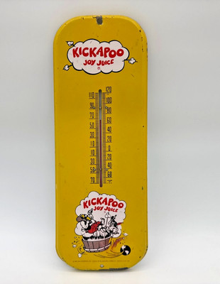 RARE! Vintage KICKAPOO JOY JUICE Soda Thermometer Tin Sign Non ...