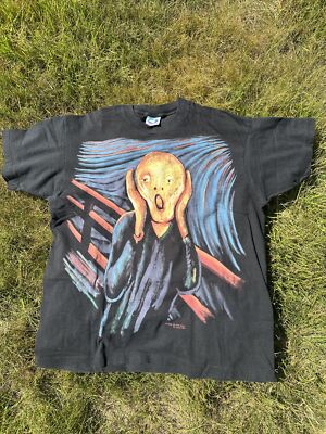 Vintage 1996 Edvard Munch The Scream Liquid Blue Shirt On The Wall XL ...