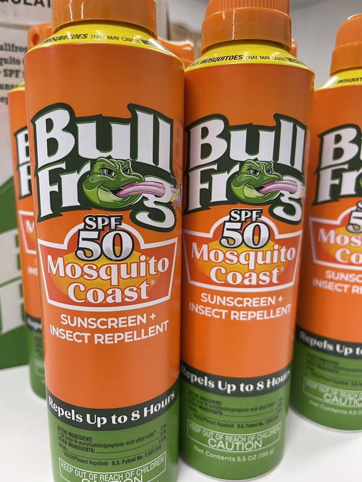 6 Pack (5.5oz each) BullFrog SPF 50 Mosquito Repel & Sunscreen EXP 1/27 ...