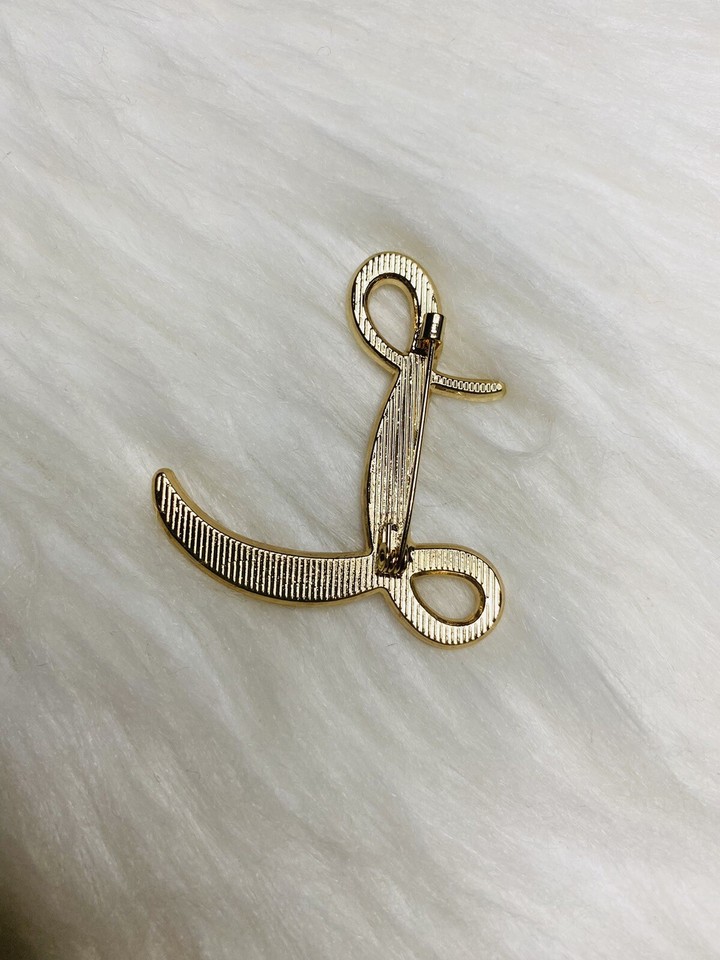 Letter L Initial Letter Pin Brooch with White Pearl Accents New | eBay