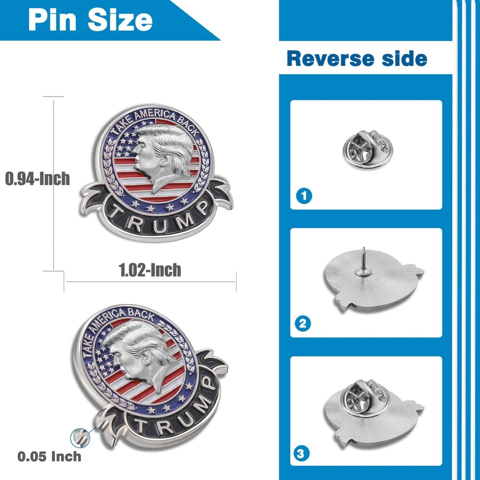 10 Pcs Donald Trump Lapel pins Bluk - Republican GOP Take America Back ...