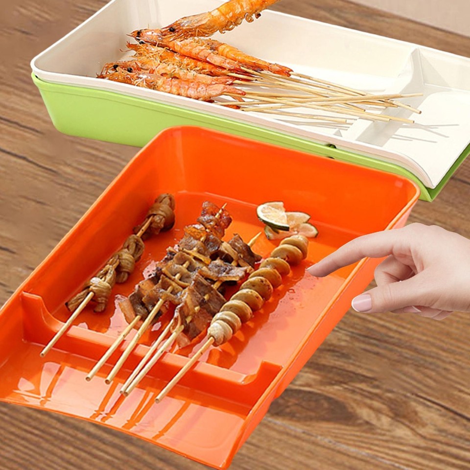 Marinade Tray Marinating Container Draining Pan Strainer Rectangle with ...