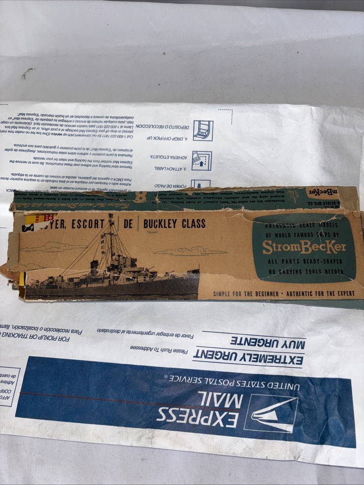 Strombecker C19 1" to 30' 1:360 USS Buckley Destroyer Escort Wood Model ...