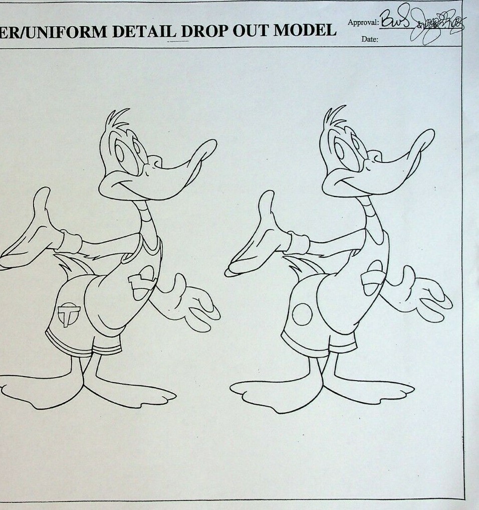 SPACE JAM Character Model DAFFY DUCK Sheet Production Copy 11" x 18" WB ...