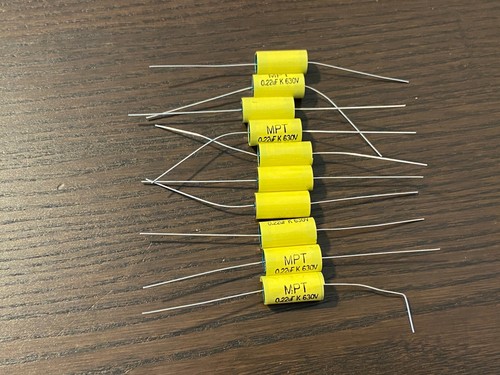 25 New .22 uf 630v Yellow Film Capacitors Guitar Tube Amp Tone Caps ...