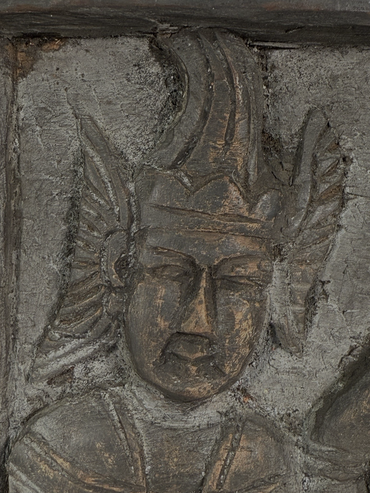 Burma Burmese Carved Wood Panel The Gya Min Nat (Lord of Deva) with ...