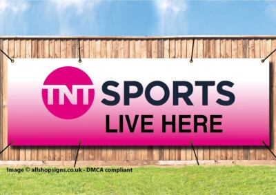 TNT SPORTS LIVE HERE OUTDOOR BANNER SIGN FOR PUBS BARS CLUBS PVC with ...