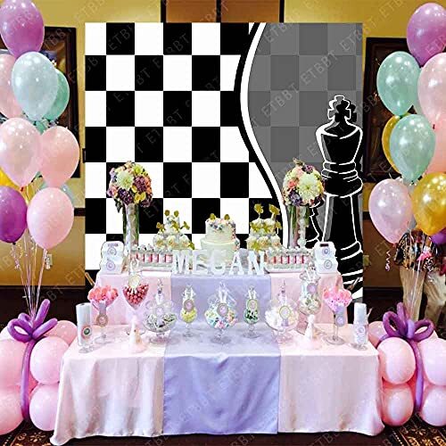 7x5ft Chess Theme Backdrop Black and White Checkered Photography ...