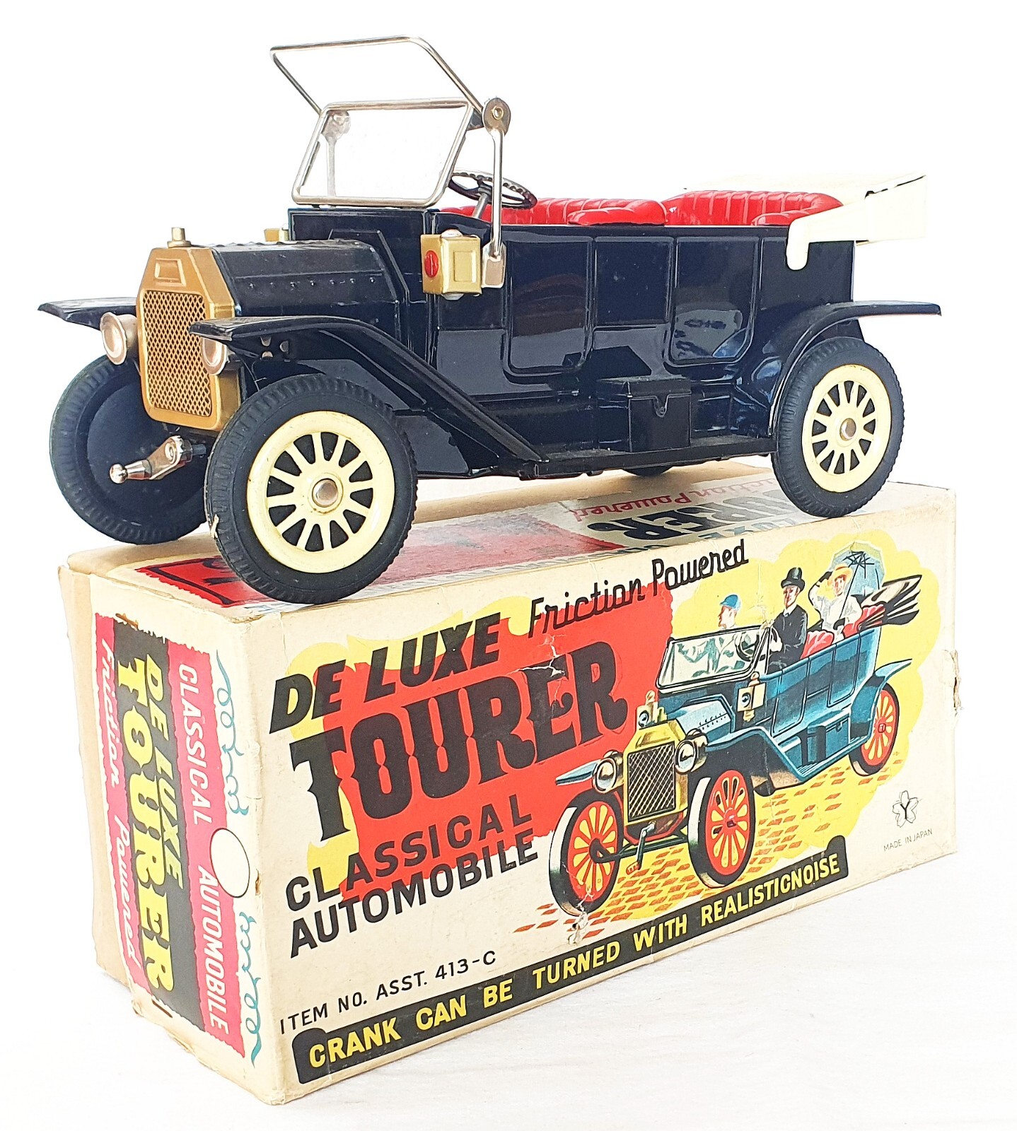 Yone (Yonezawa) Japan FORD MODEL T DE LUXE TOURER Friction Tin Toy MIB ...