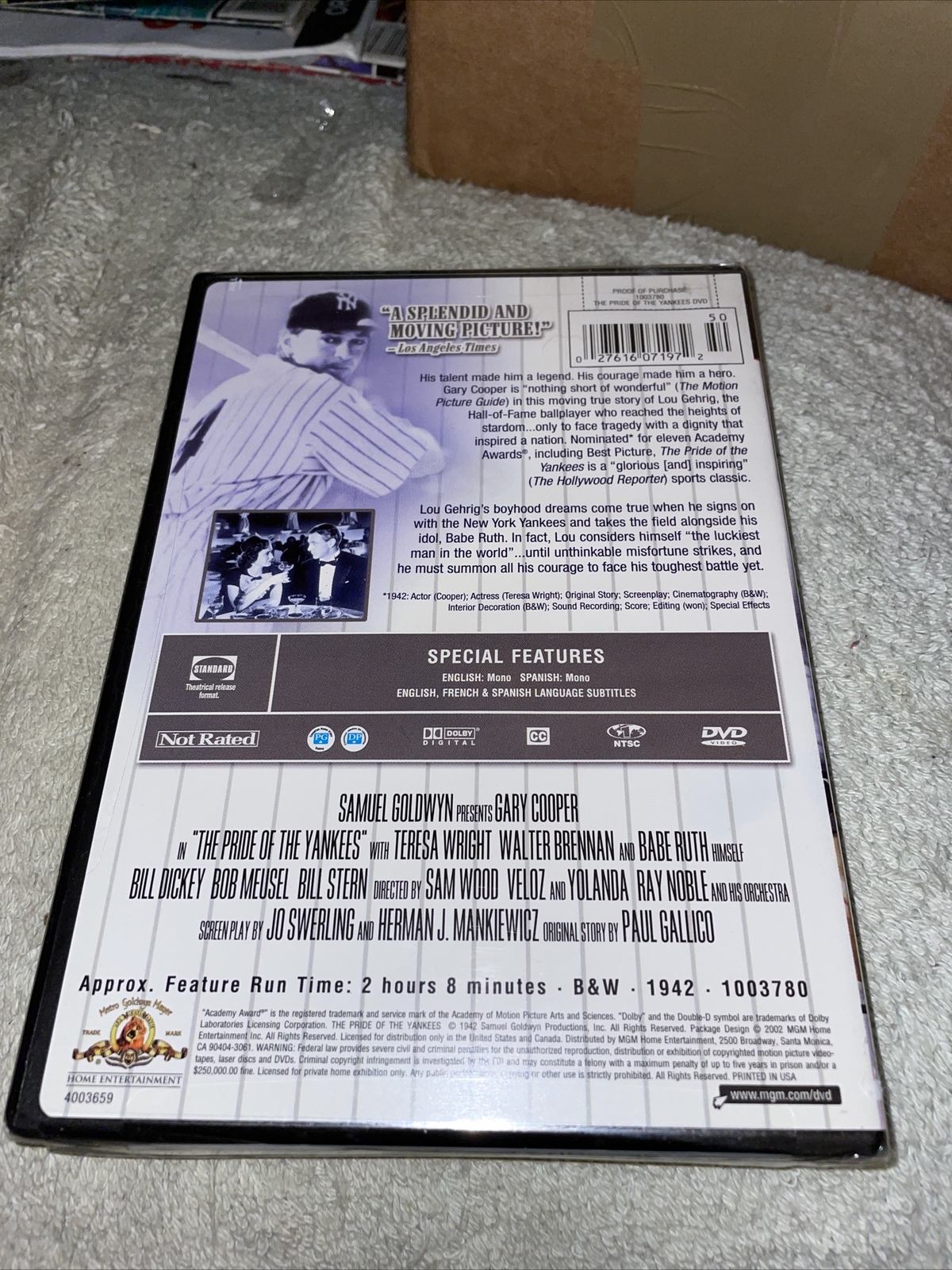 The Pride of the Yankees (DVD, 2007, 65th Anniversary Edition) for sale ...