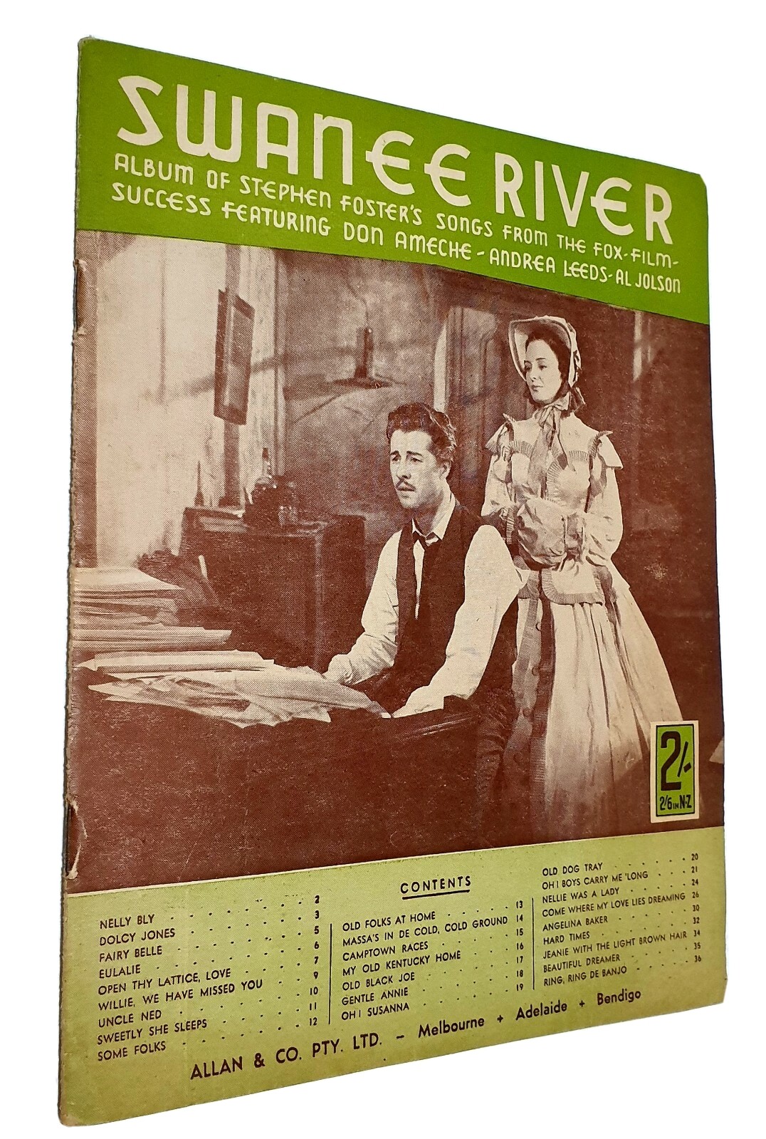 "Swanee River" 1938 Vintage Sheet Music 25 Songs from the Film Allan ...