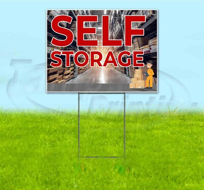 SELF STORAGE 18x24 Yard Sign WITH STAKE Corrugated Bandit USA BUSINESS ...