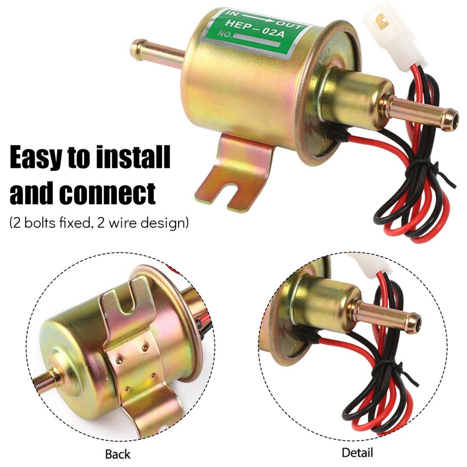 Electric Fuel Pump 12V Universal Low Pressure 4-7 PSI Fuel Pump HEP-02A ...