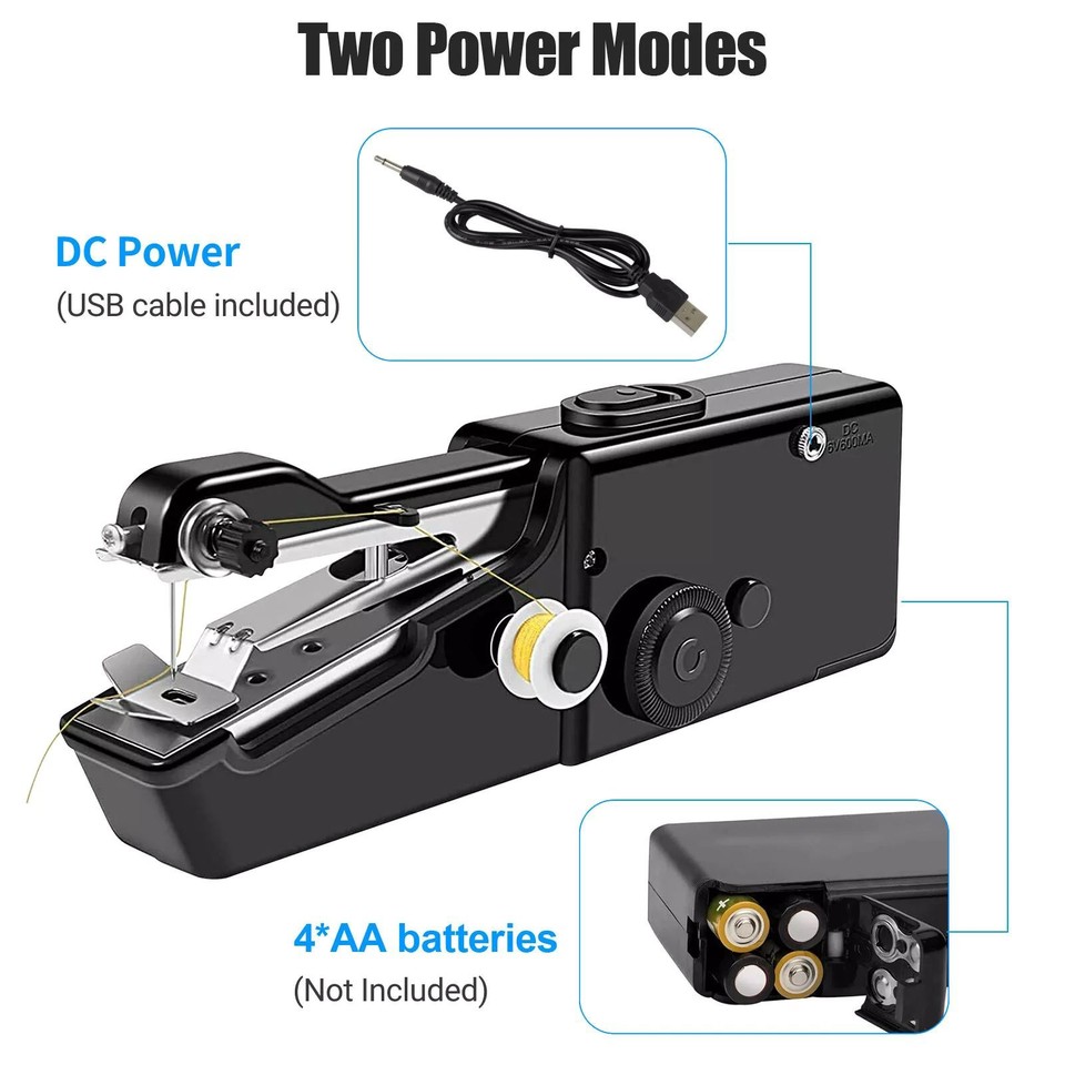 Handheld Mini Sewing Machine Stitch Electric Compact Tool w ...