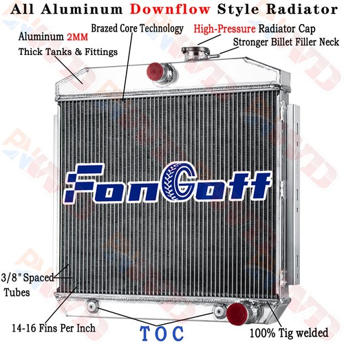 Aluminum 4 Row Radiator For 55-57 1956 Chevy Bel Air Nomad One-Fifty ...