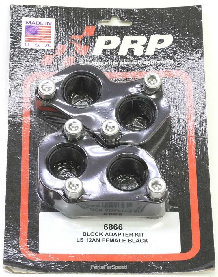 PRP 6866 Chevy LS V8 Engine Block Adapters for Remote Water Pump 12AN ...
