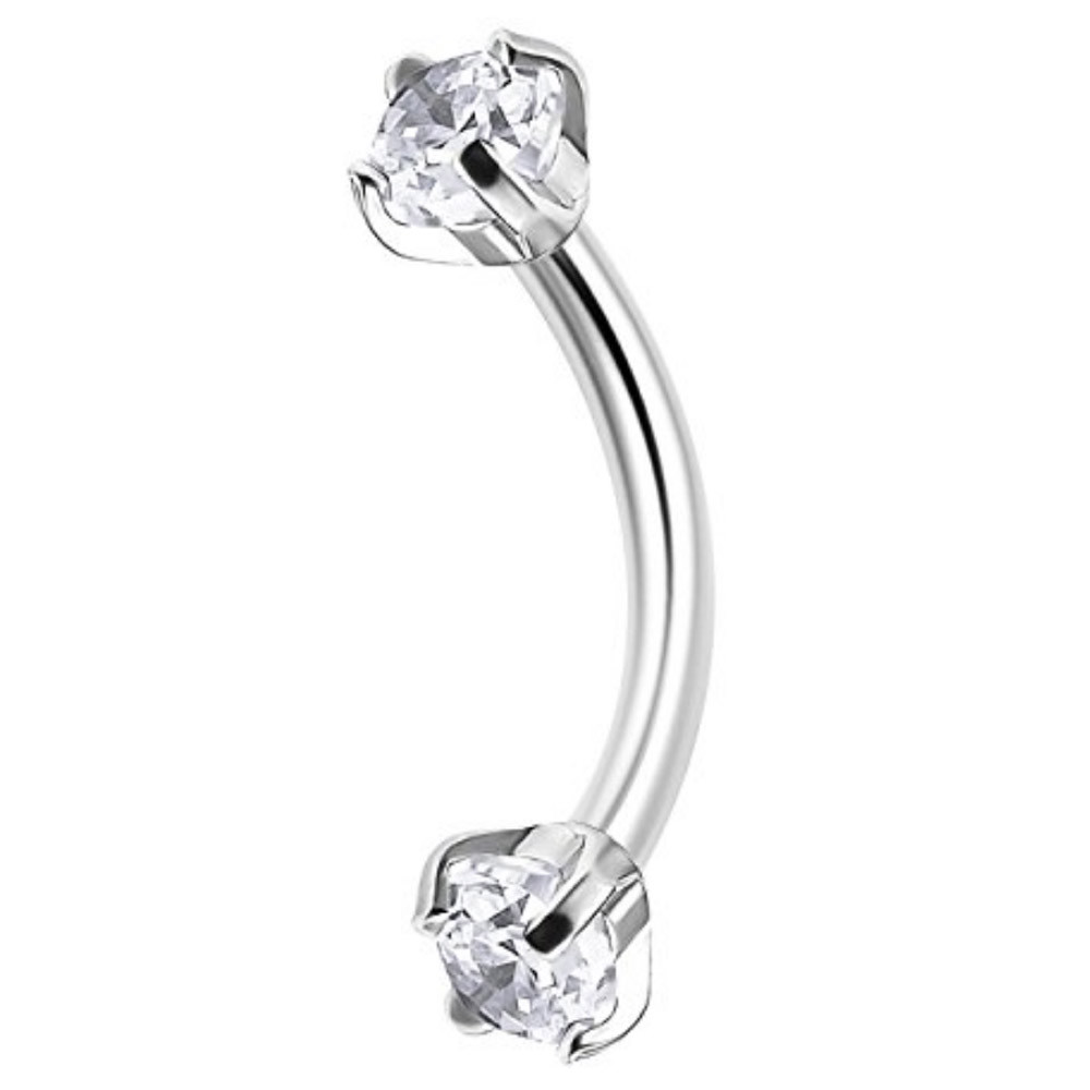 Titanium Crystal Eyebrow Lip Ring Hoop Bar Barbell Ear Helix Awl Bar ...