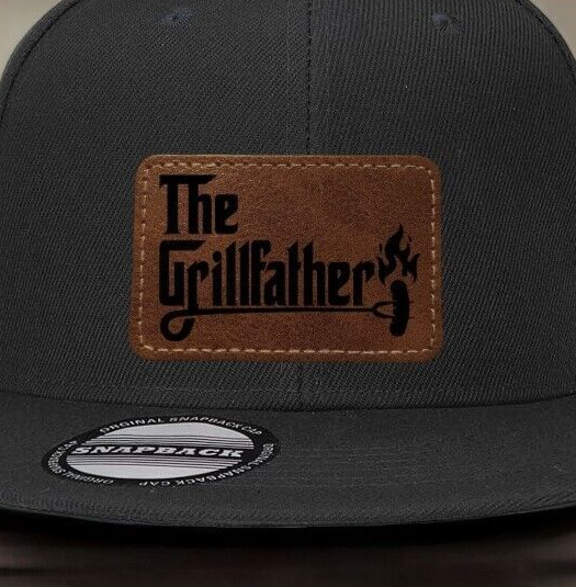 Grill father hat mens O/S flat bill snap back black structured fathers ...